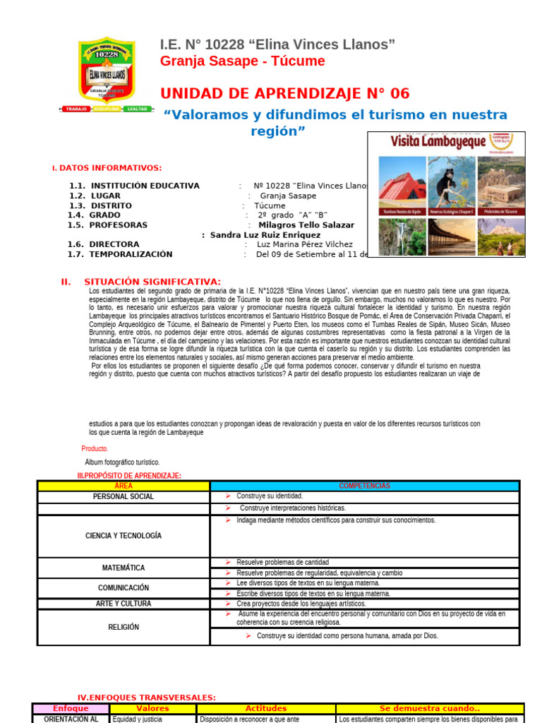 Unidad de Aprendizaje #6 - Segundo Grado-A y B | PDF