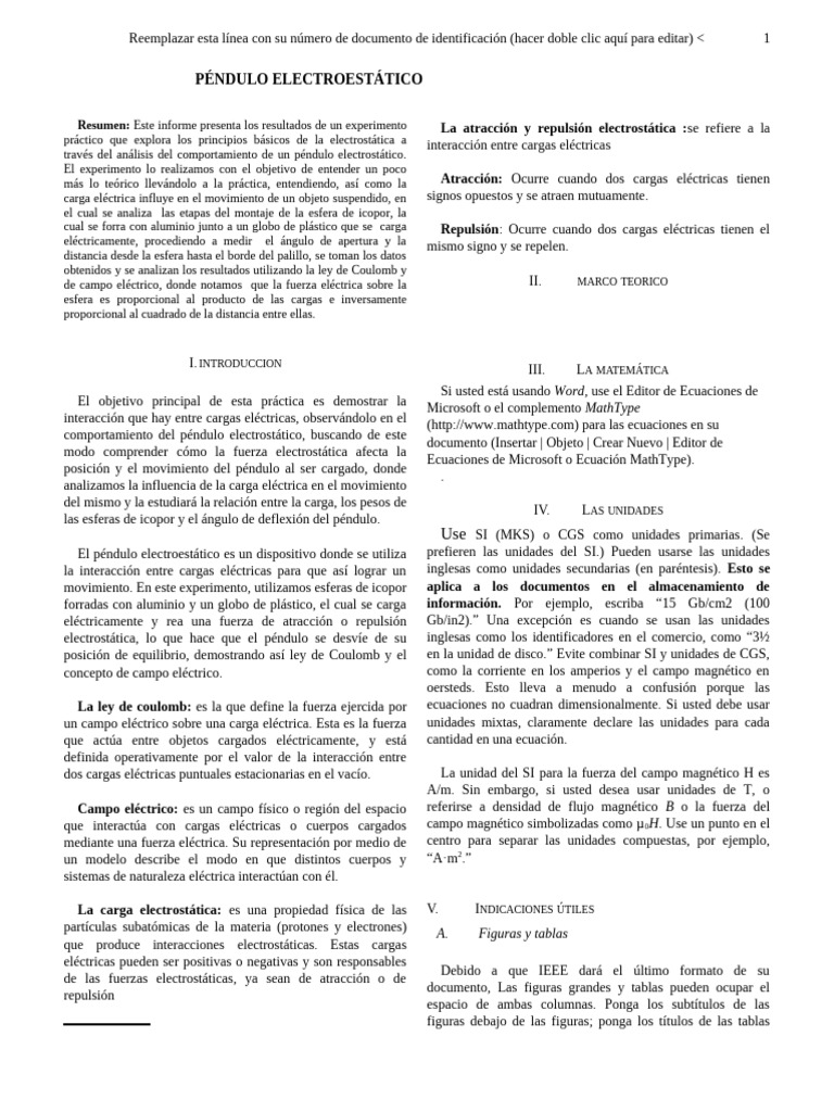 Formato Presentacion Documentos Normas Ieee | PDF