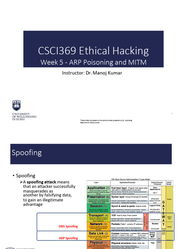 ARP Poisoning & MITM Attacks | PDF | Domain Name System | Computers