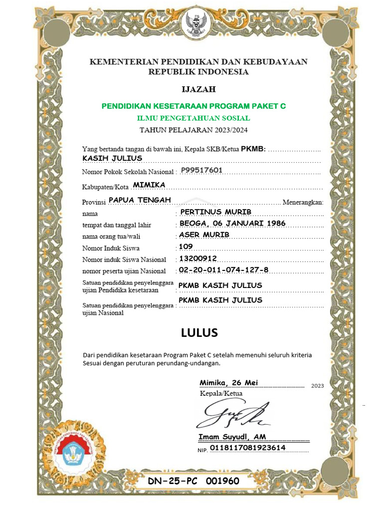 Pertinus Murib Sma | PDF