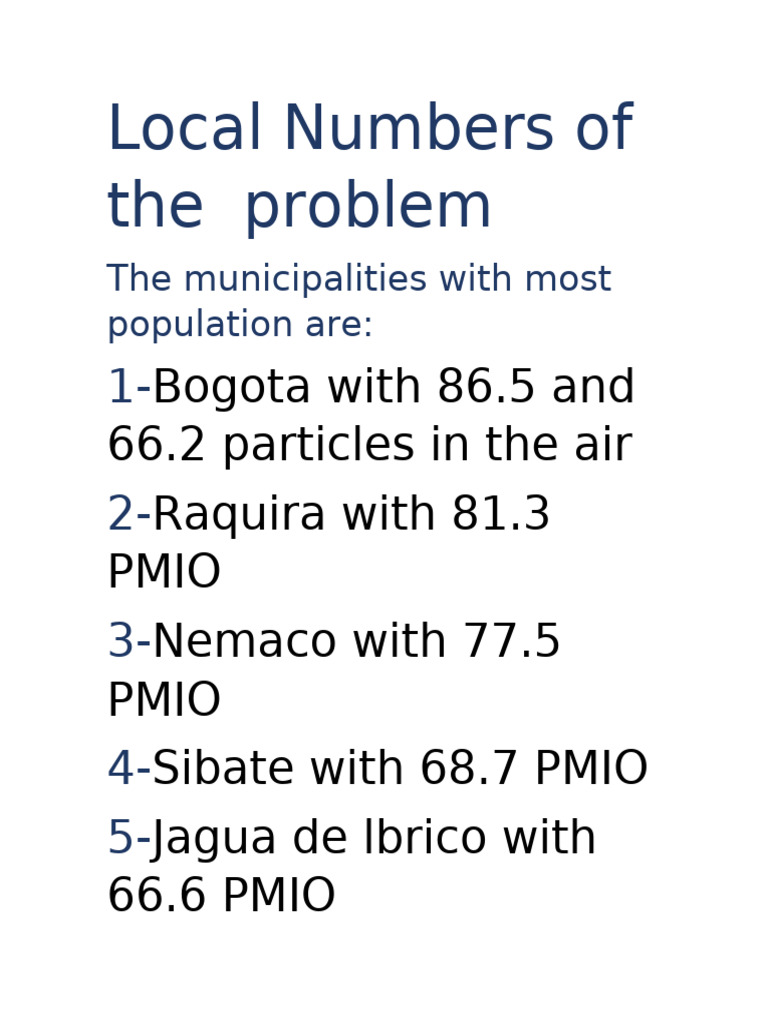 Local Numbers of The Problem | PDF