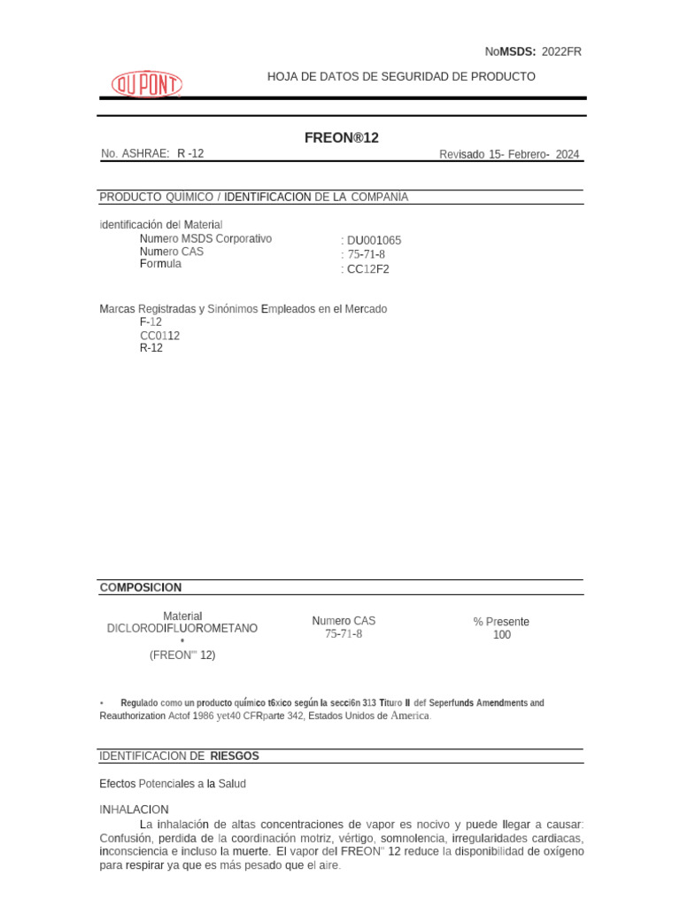 Freon R 12 | PDF