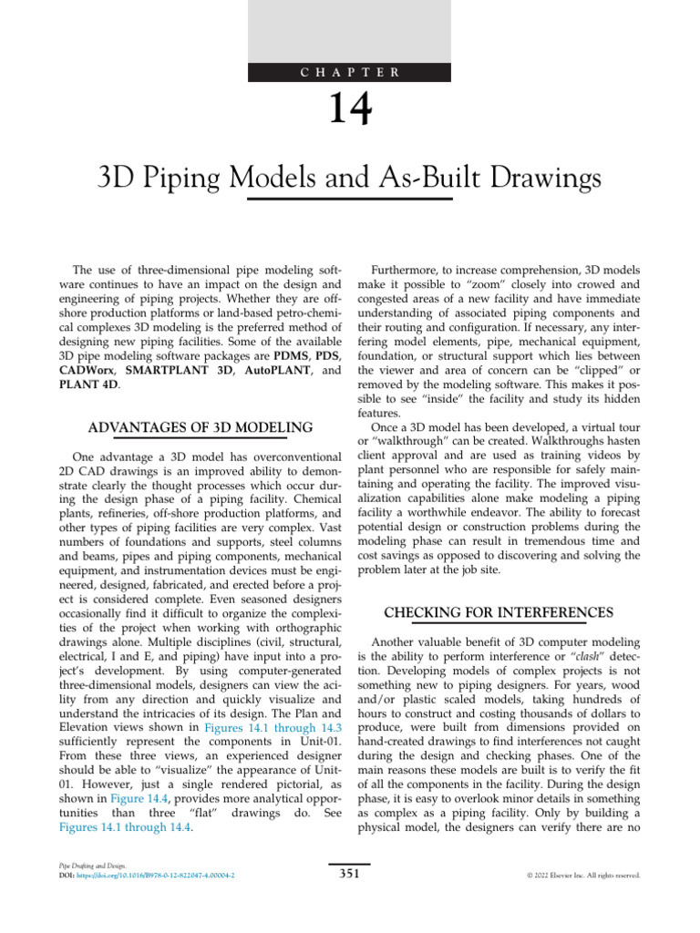 3D Piping Models and As-Built Drawings | PDF
