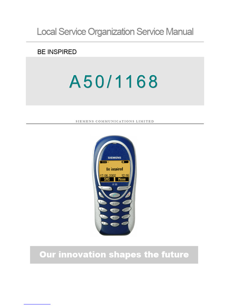 Local Service Organization Service Manual: Our Innovation Shapes The ...