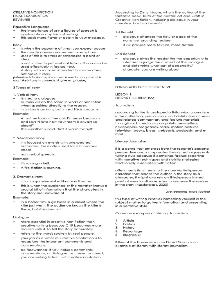 Creative-Nonfiction Reviewer | PDF