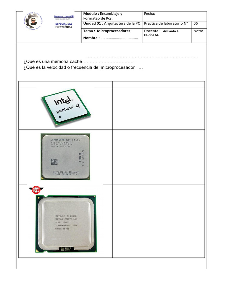 practica 06 Microprocesadores 2 | PDF