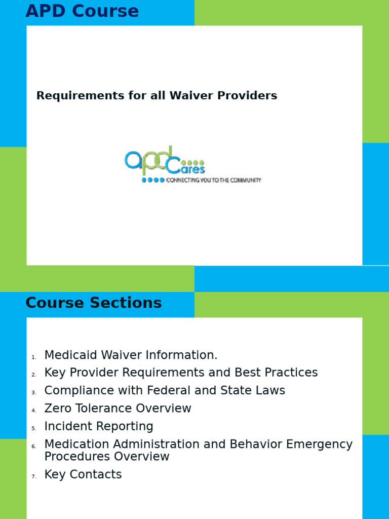 APD Waiver Provider Enrollment Guide | PDF | Medicaid | Americans With ...
