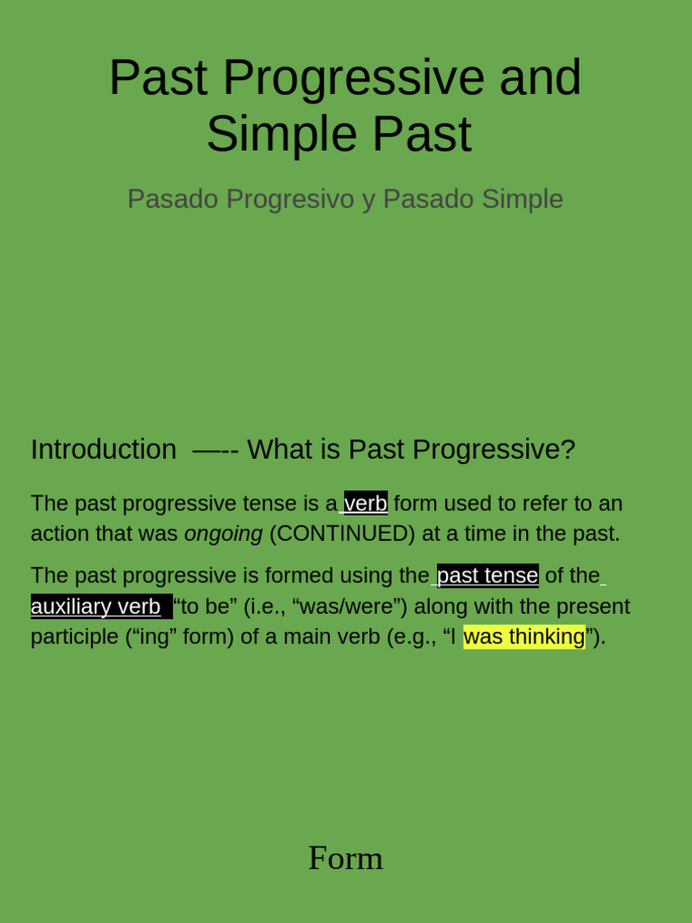Past Progressive and Simple Past | PDF