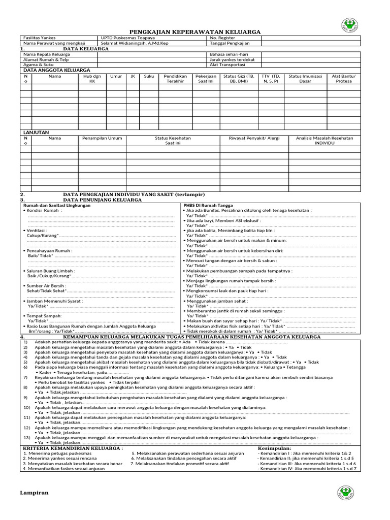 Form Askep Keluarga | PDF