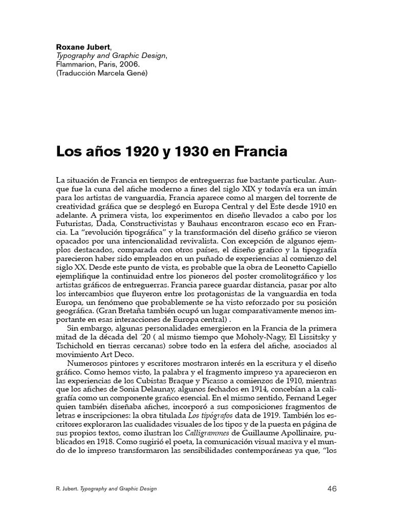 Jubert, Roxane. Francia 1920 y 1930 | PDF