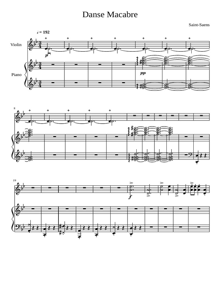 Danse Macabre Vln_Pno SCORE | PDF