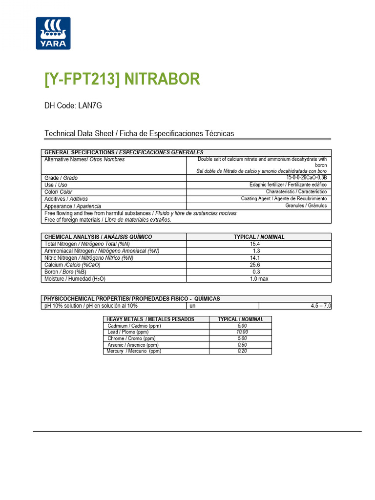 FICHA TECNICA y Fpt122 Nitrabor | PDF