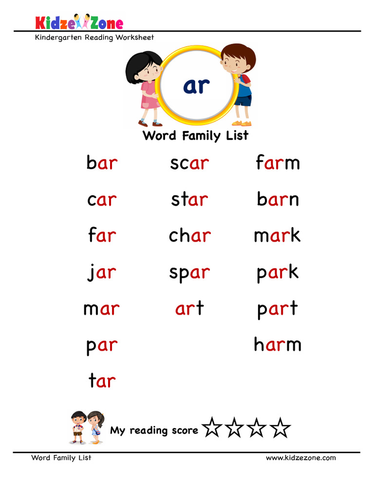 Kindergarten-ar-Word-Family-words-list | PDF