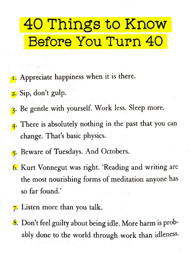 40 Things To Know Before You Turn 40 1692214006 | PDF