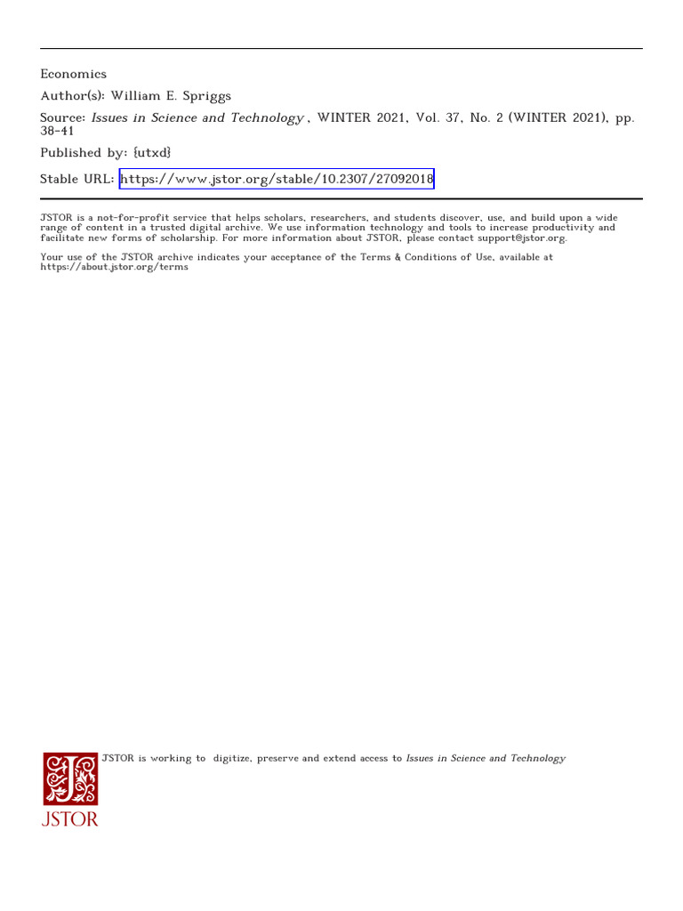 Spriggs Economics 2021 | PDF