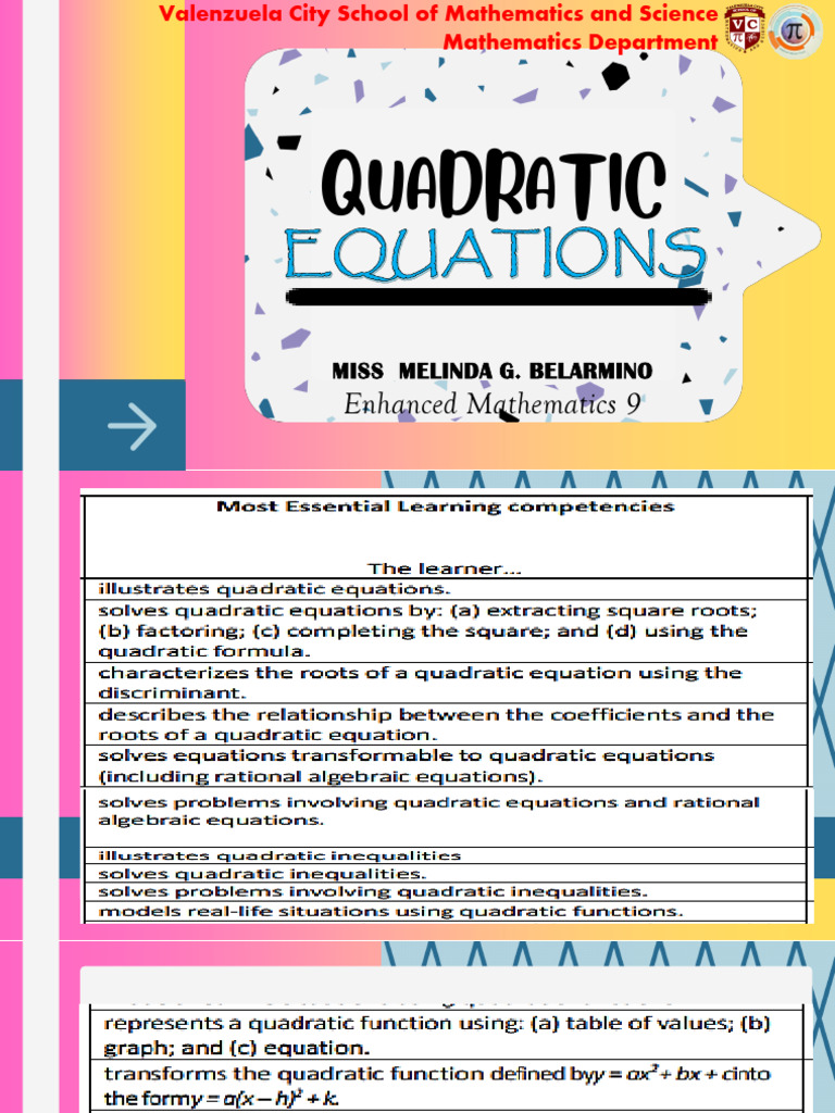 1quadratic Equations Students Copy 1 | PDF
