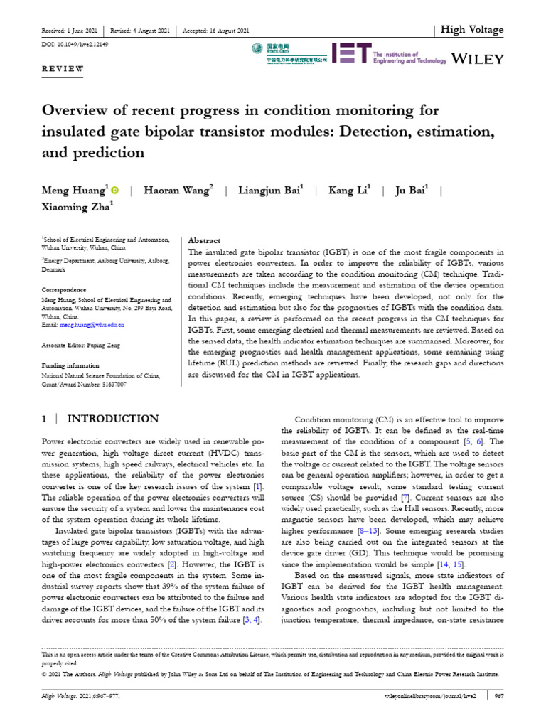 Overview of Recent Progress in Condition Monitorin | PDF