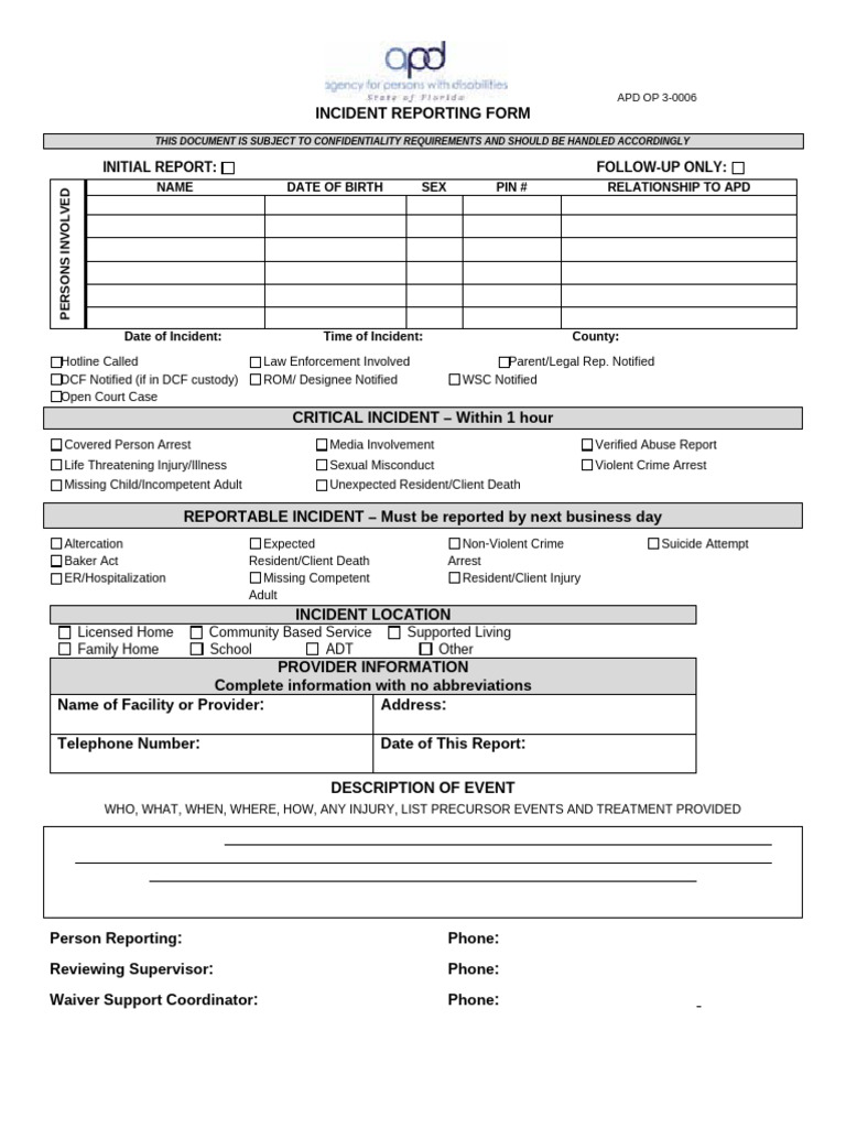 APD Incident Reporting Form and Instructions Final May 2018 | PDF