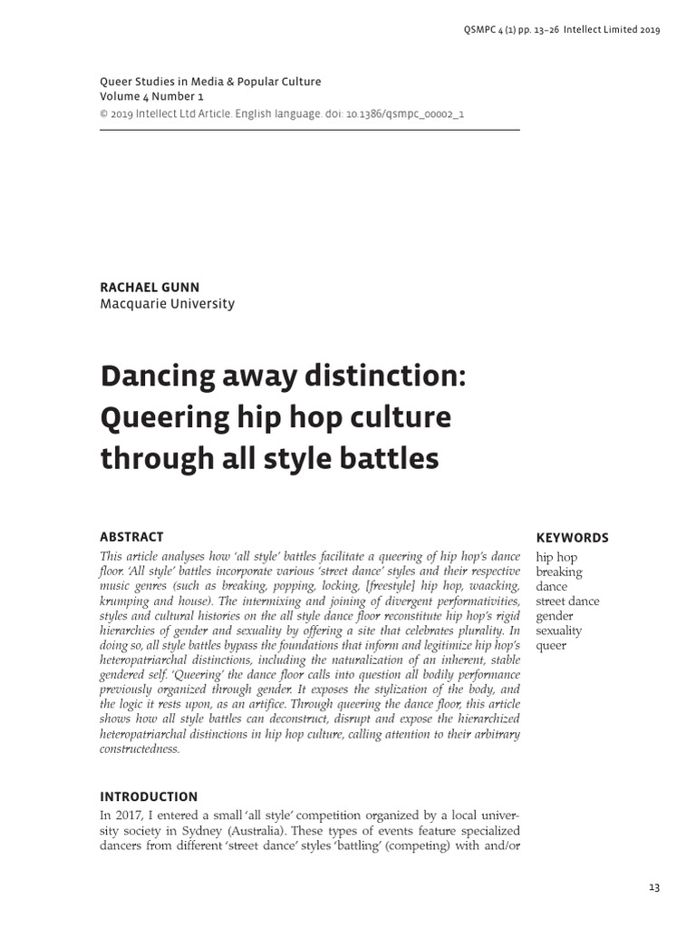 Dancing Away Distinction Queering Hip Ho | PDF