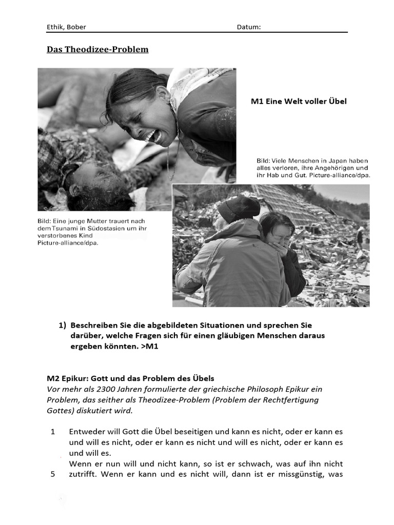 M1 Eine Welt Voller Übel: Das Theodizee-Problem | PDF