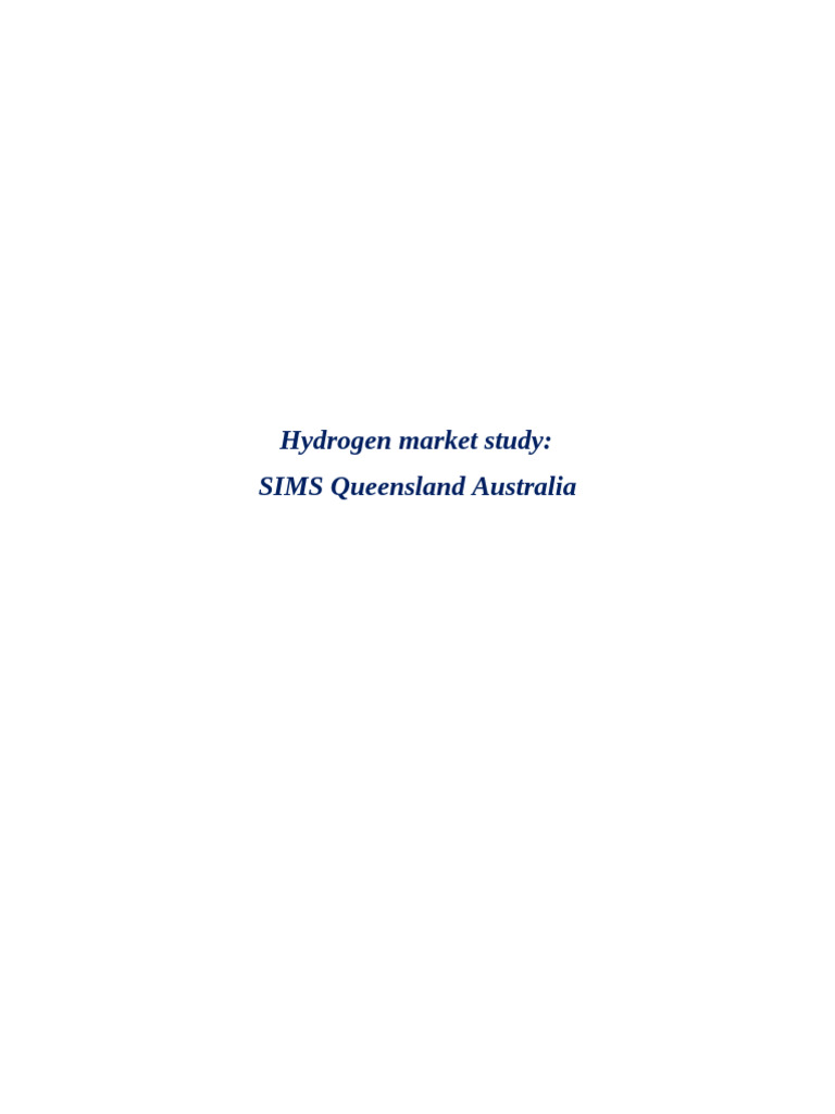 Hydrogen Market Study SIMS - Queensland Australia | PDF | Hydrogen ...