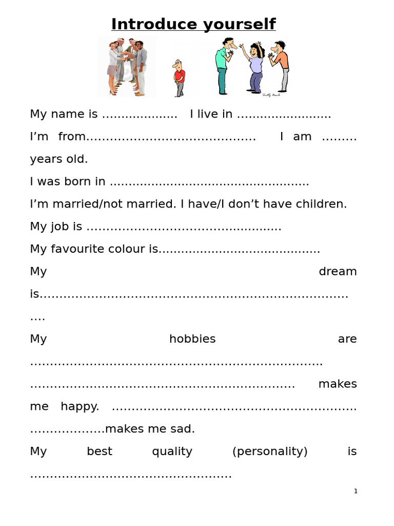 Introduce Myself For Busy Teacher | PDF