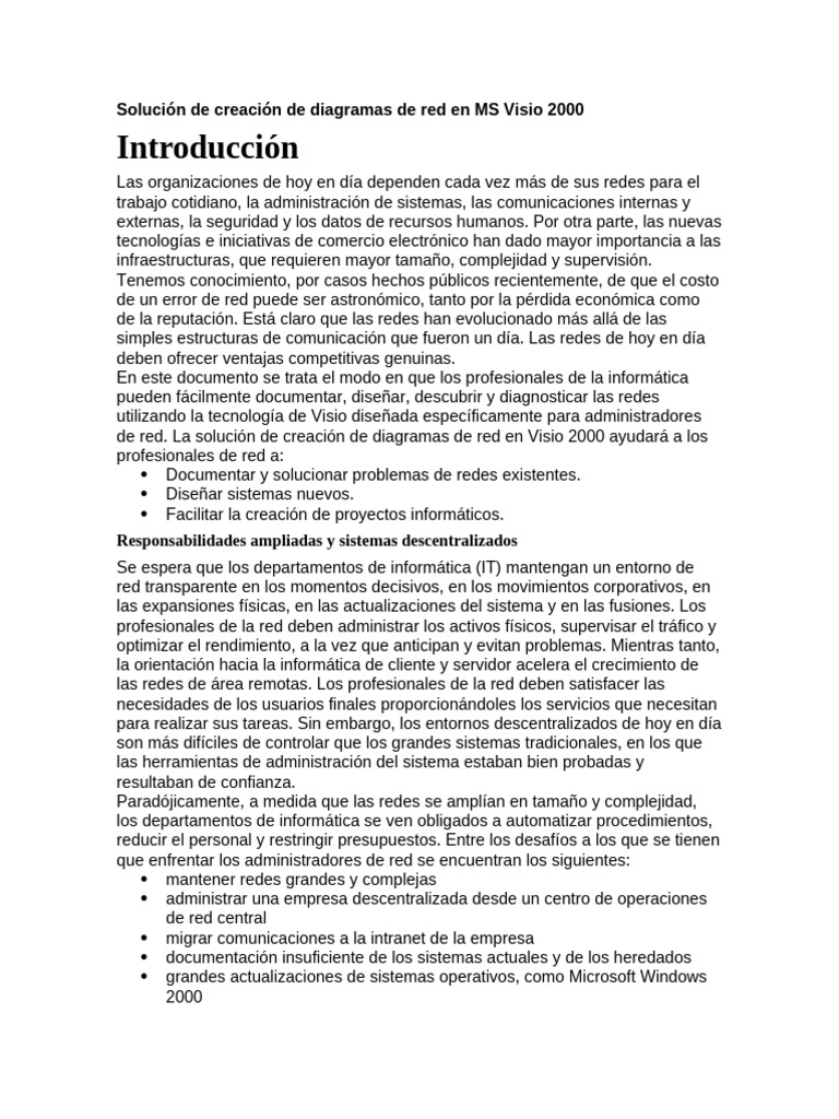 Solución de Creación de Diagramas de Red en MS Visio 2000 | PDF