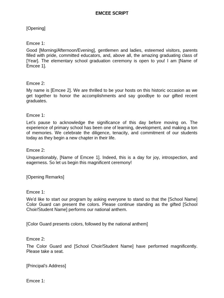 Emcee Script-Graduation-With Two Emcees | PDF