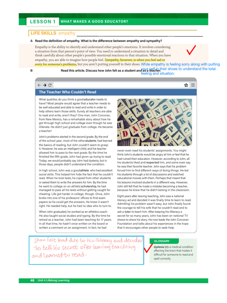 B2 Unit 4 Student Book Homeworkb بيان corrected | PDF