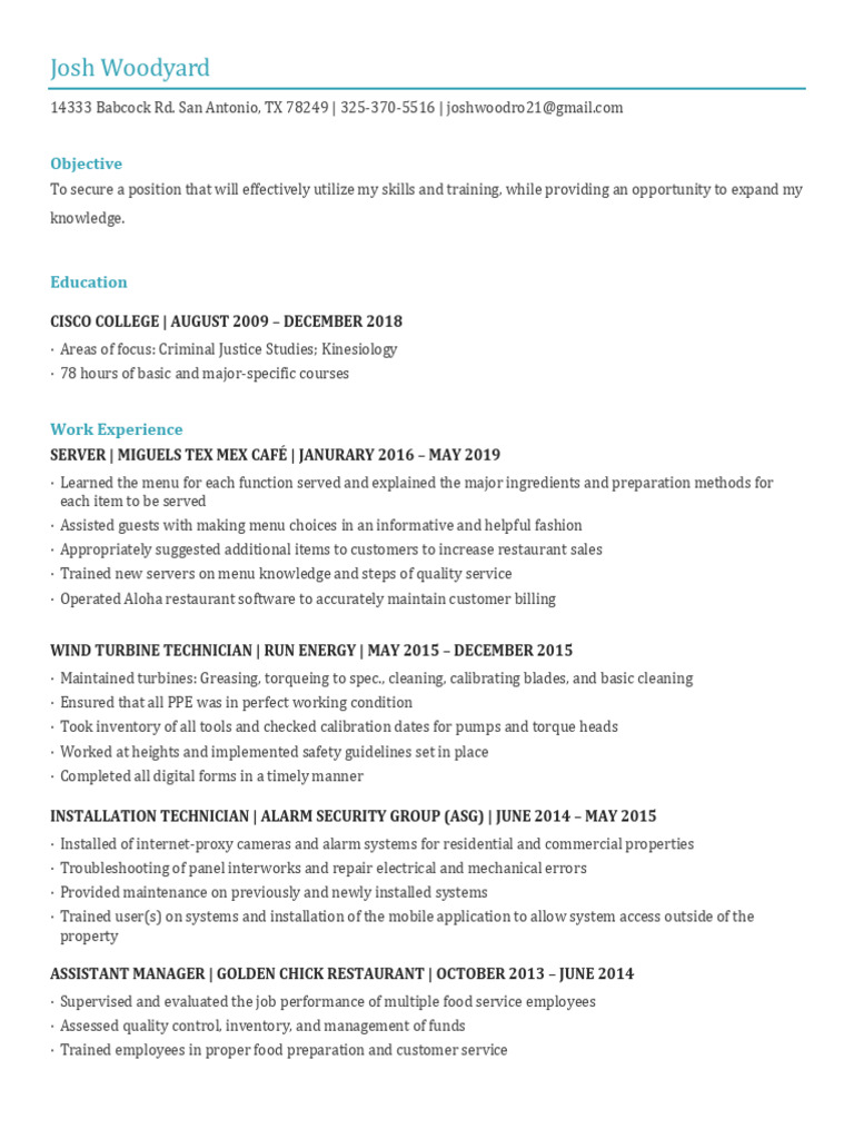 Josh Resume July2019 | PDF