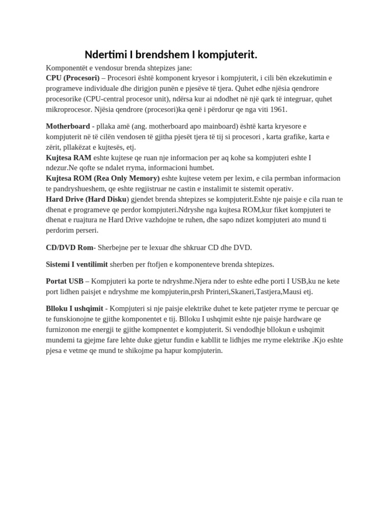6.ndertimi I Brendshem I Kompjuterit | PDF