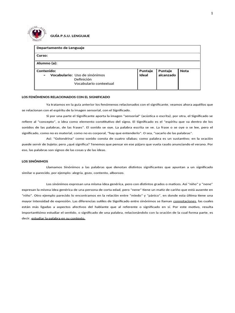 Guía Voc #2 (III y IV Medio) | PDF