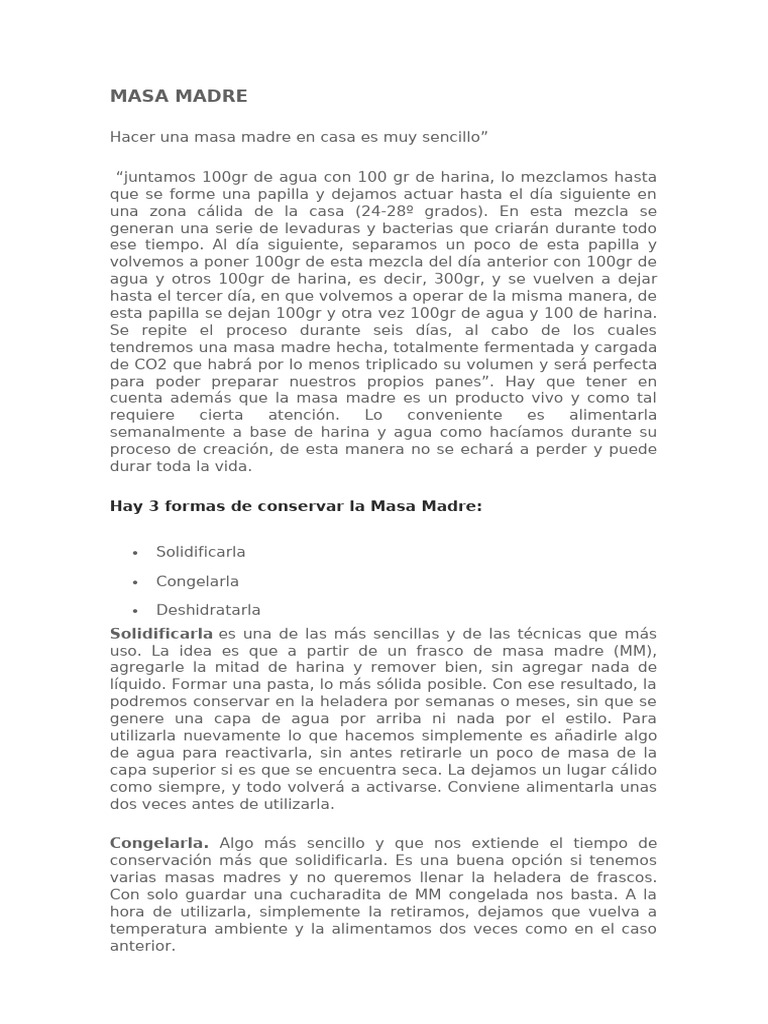 Masa Madre | PDF