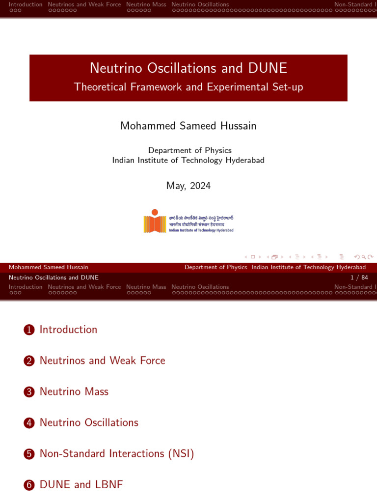 Neutrino Oscillations and DUNE Insights | PDF | Neutrino | Fundamental ...