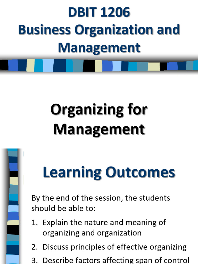 WK 6 - Organizing For Management | PDF | Organizational Structure | Organizational Behavior