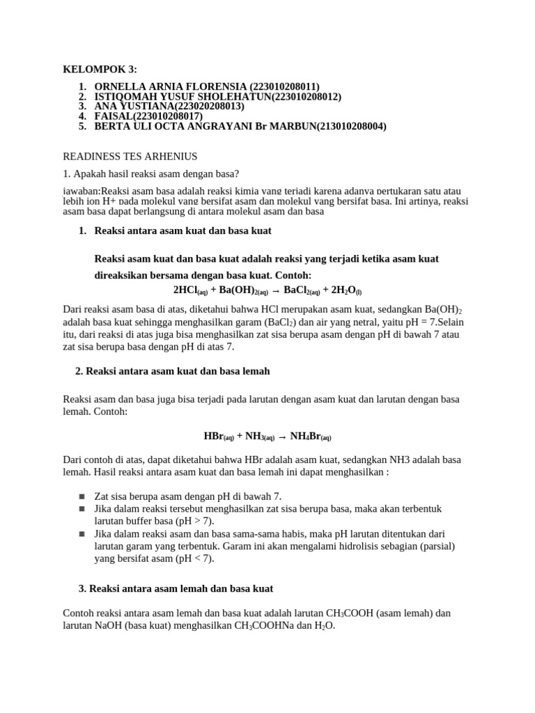 Tugas 1 Readiness - Kelompok 3-1 | PDF