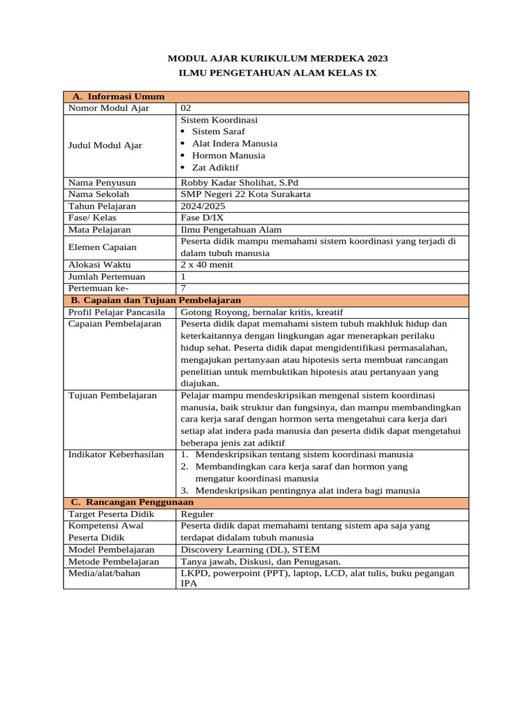 Modul Ajar Supervisi 1 | PDF