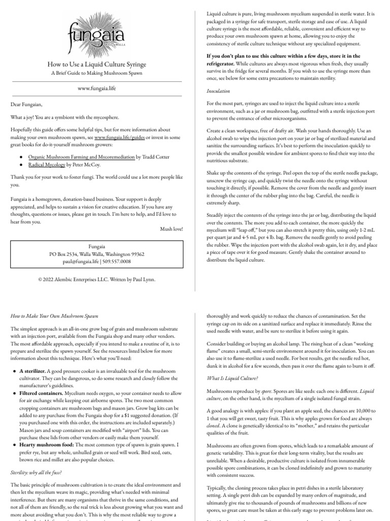 Fungaia LC Guide | PDF