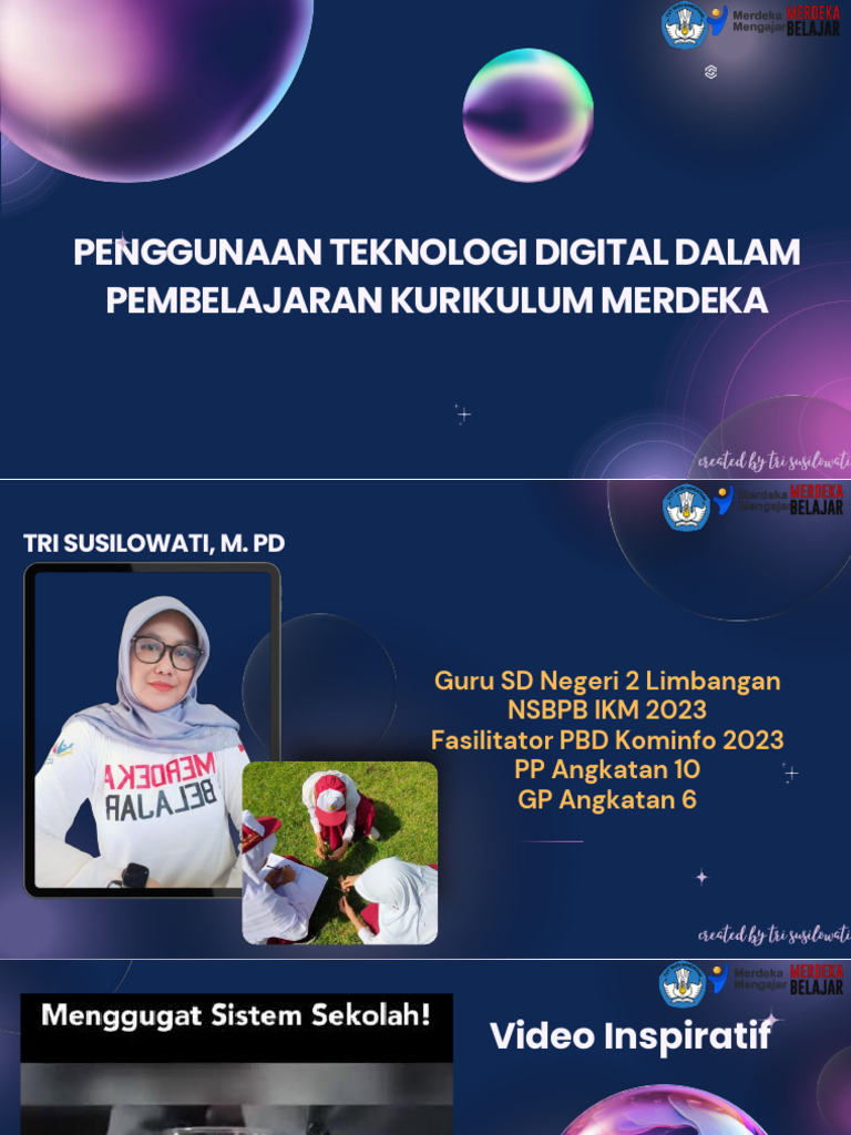Materi Hari Ke-1 - Penggunaan Teknologi Digital Dalam Pembelajaran Kurikulum Merdeka | PDF