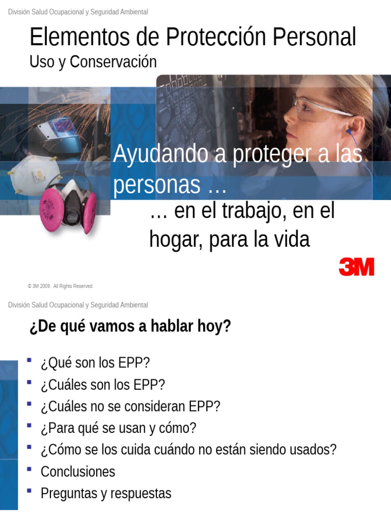 Presentación EPP | PDF | ruido | Seguridad y salud ocupacional