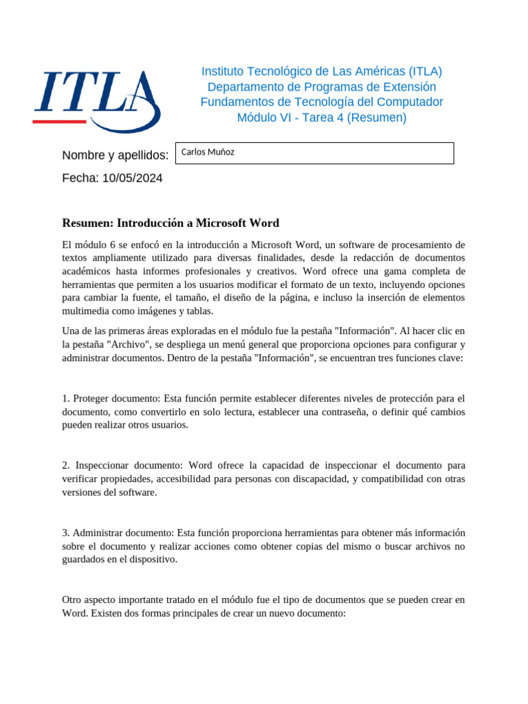 Módulo VI - Resumen | PDF