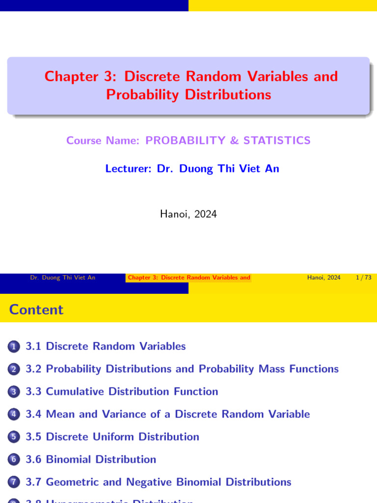 Chapter 3. Discrete Random Variables - v1 | PDF | Probability ... Chapter 3. Discrete Random Variables - v1 | PDF | Probability ...