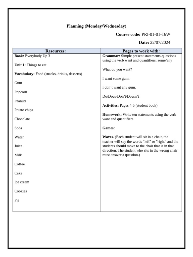 Everybody Up 3, Unit 1, Lesson 1. | PDF
