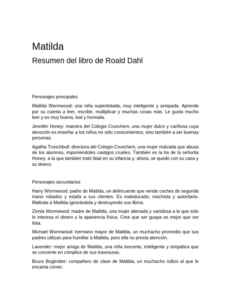 Resumen Matilda | PDF