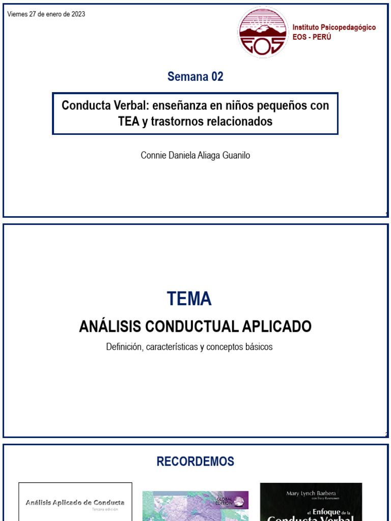 Diapositivas_Conducta Verbal_Semana 02 | PDF