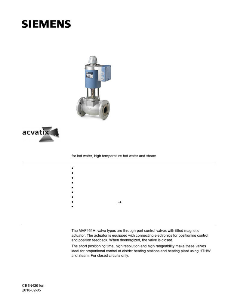 Modulating Control Valves PN16 MVF461H.. - en | PDF