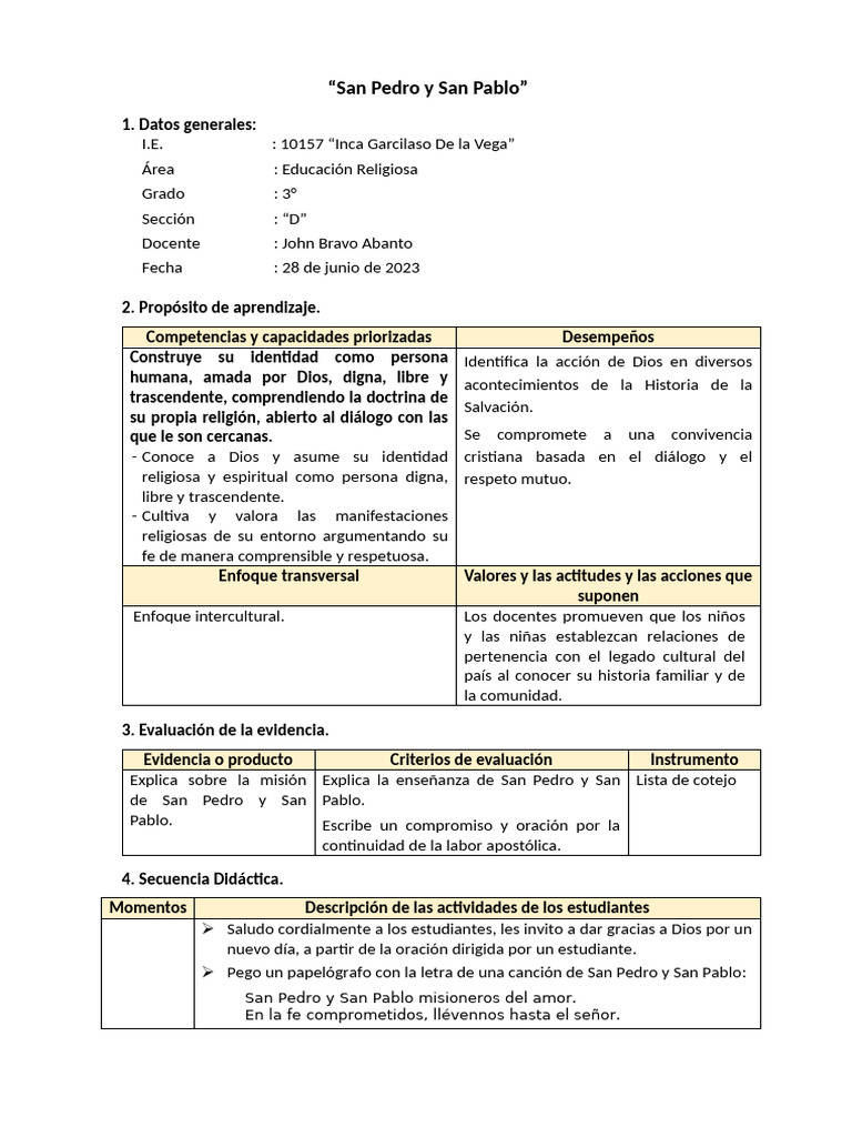 Rel. La Historia de San Pedro y San Pablo | PDF
