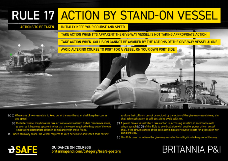 BSafe Poster Collision Regulations Rule 17 Action by Stand On Vessel 05 ...