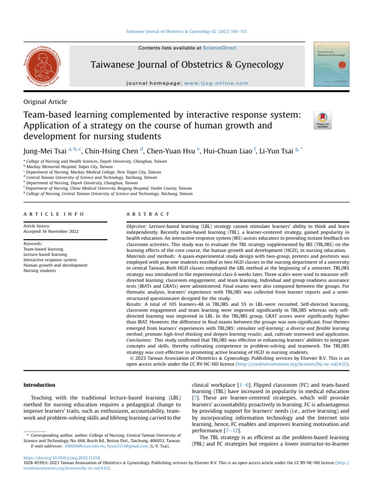 Taiwanese Journal of Obstetrics & Gynecology: Original Article | PDF