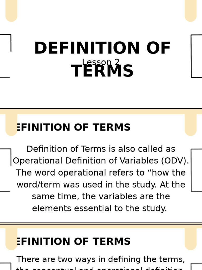 Lesson 2 Definition of Terms | PDF